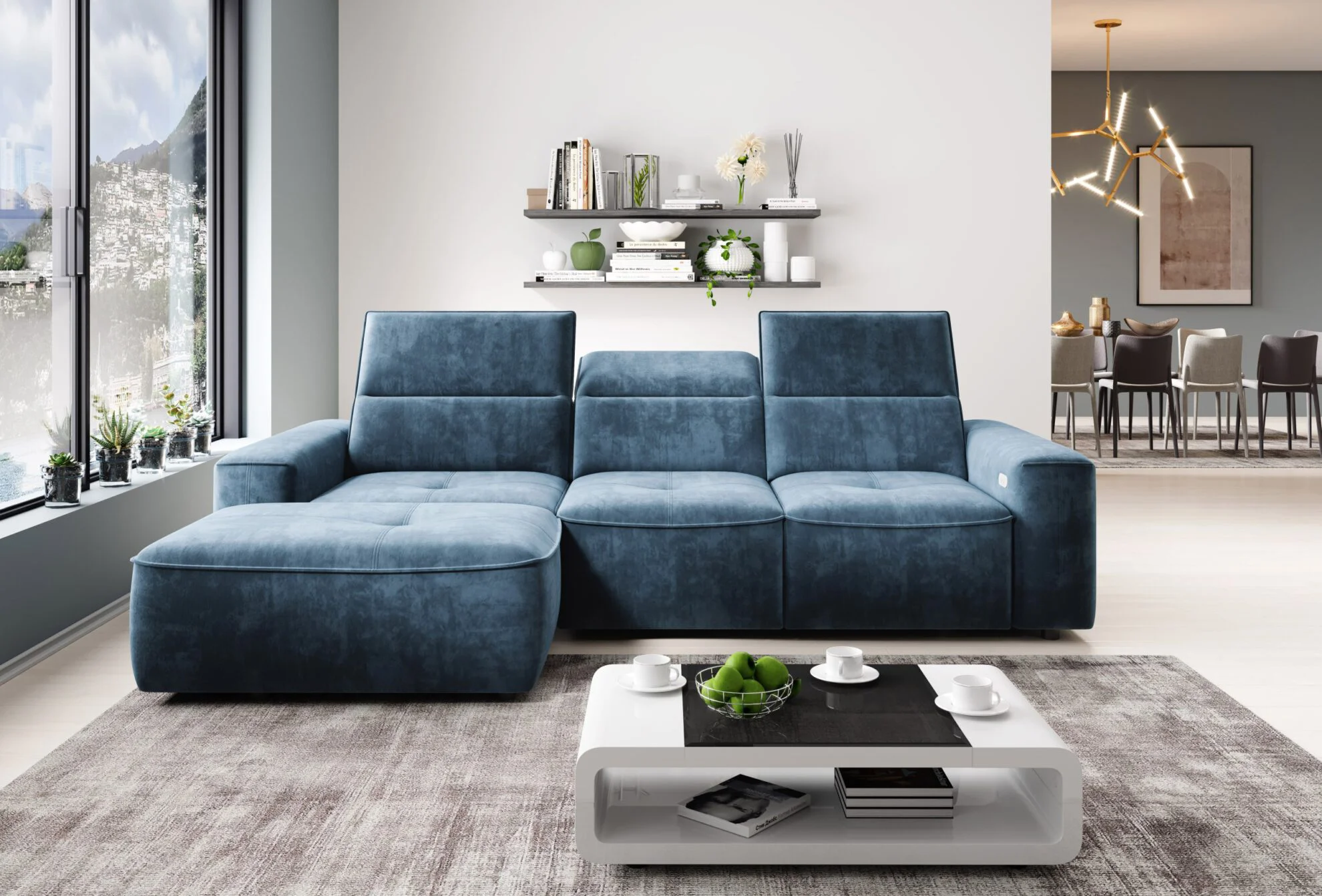 'Colombo' Electric Chaise Corner Sofa - Sofanatic